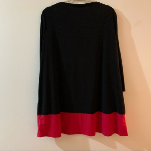 Susan Graver | Tops | Susan Graver 34 Sleeve Black Blouse With Hot Pink ...